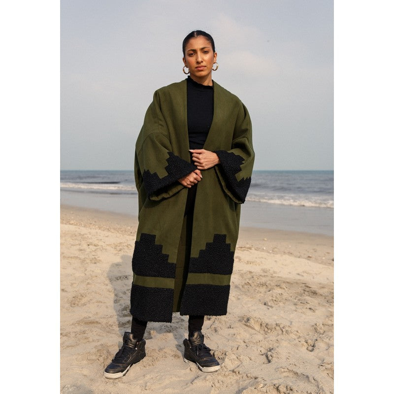 Green Stepanakert Bisht – Hamsa by Sharifa AlGhanim